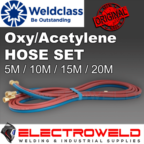 WELDCLASS Oxygen Acetylene Twin Gas Hose Welding Oxy Acet 5m 10m 15m 20 ...