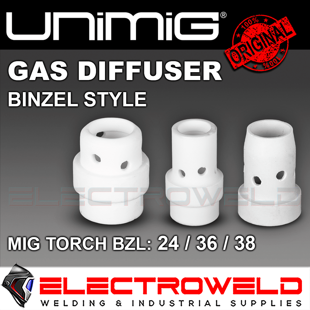 UNIMIG Binzel Style Gas Diffuser BZL MB24 MB36 38 SB Welding MIG Torch ...