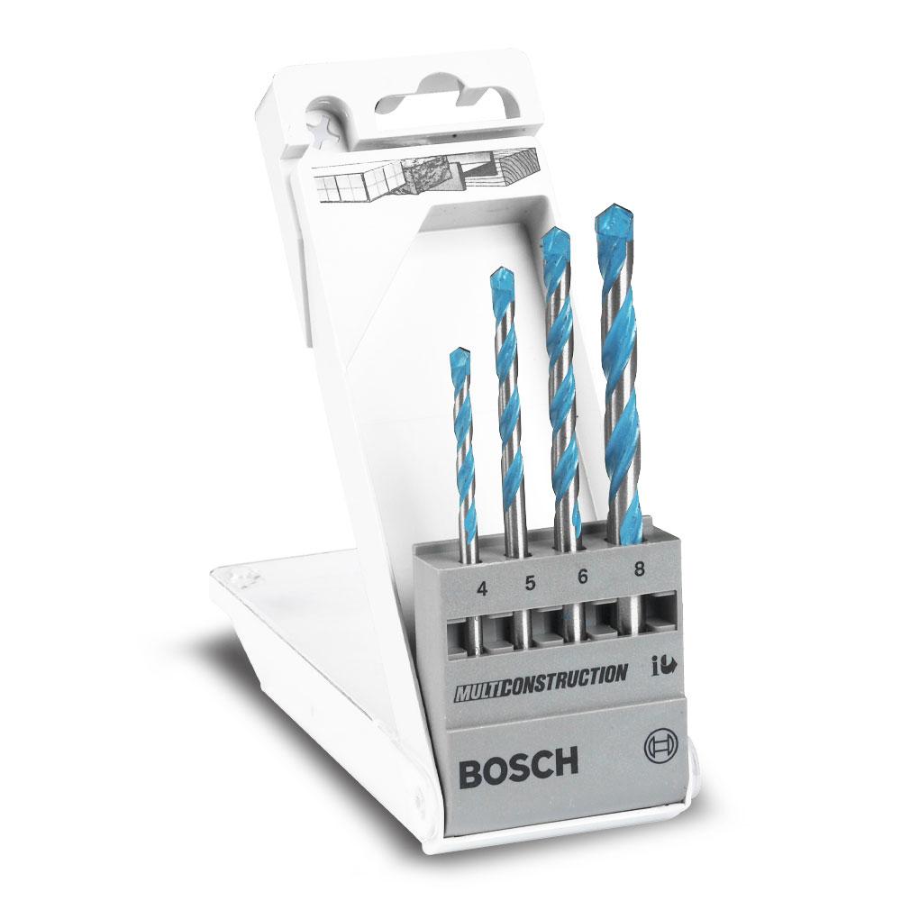 4 x Bosch (2607018285) 4mm 5mm 6mm 8mm TCT Multi-Purpose Drill Set ...