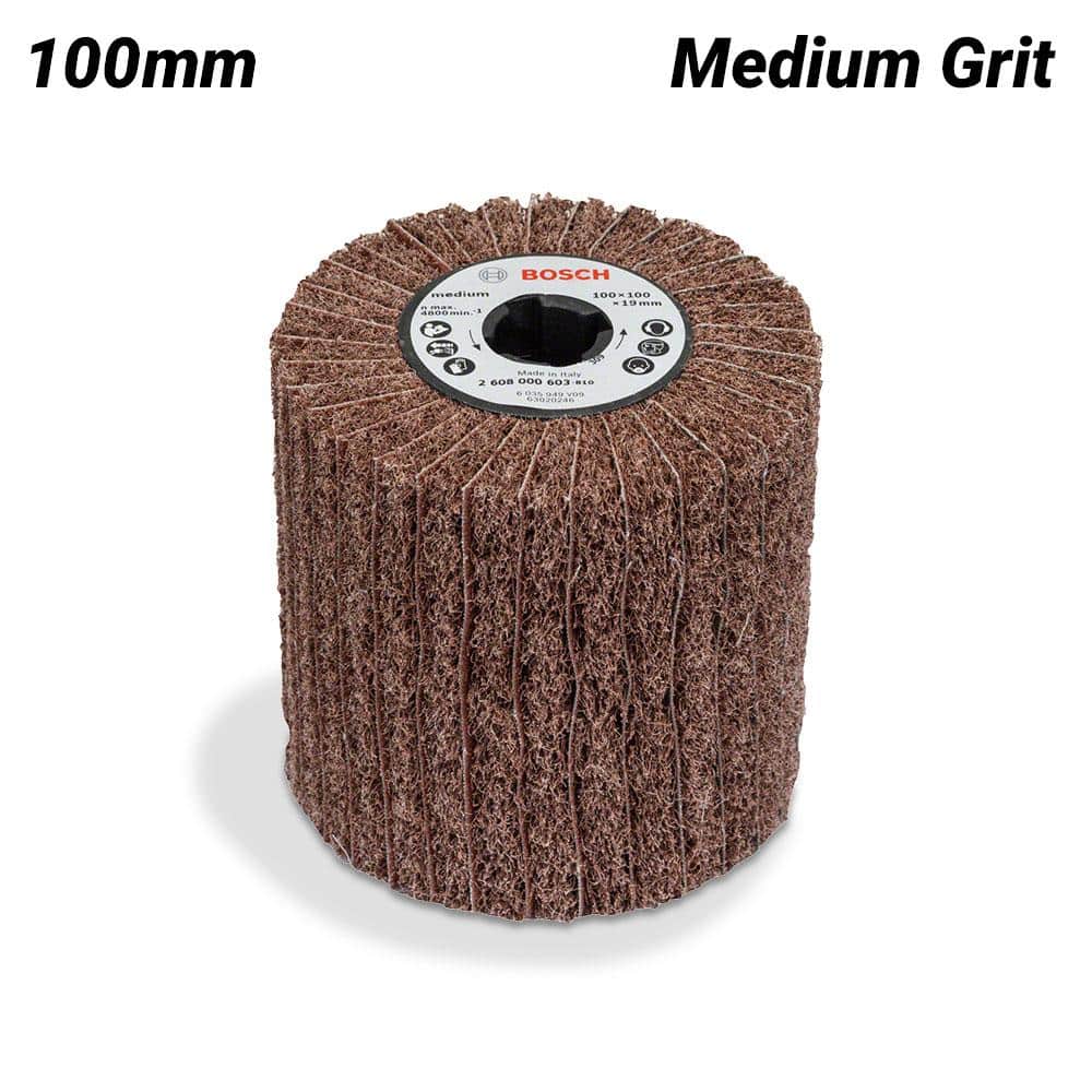 Bosch (2608000603) 100mm x 19mm Medium Grit Flap Sanding Disc Wheel ...