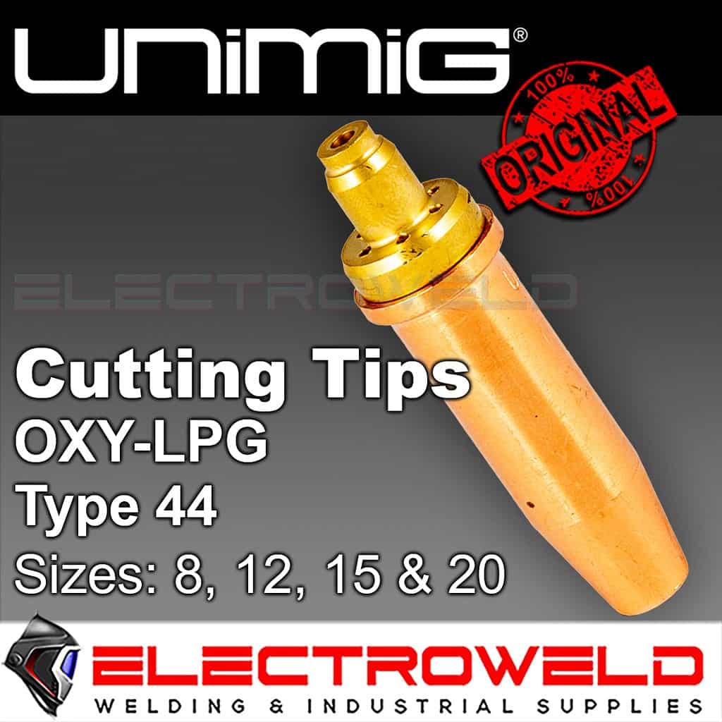 1/3x Unimig Type 44 LPG Oxygen Cutting Tips Size 8, 12, 15, 20 Nozzles ...