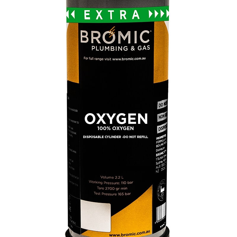 Bromic 2.2l Oxygen Oxy Gas Bottle Cylinder Welding Disposable 1811322 ...