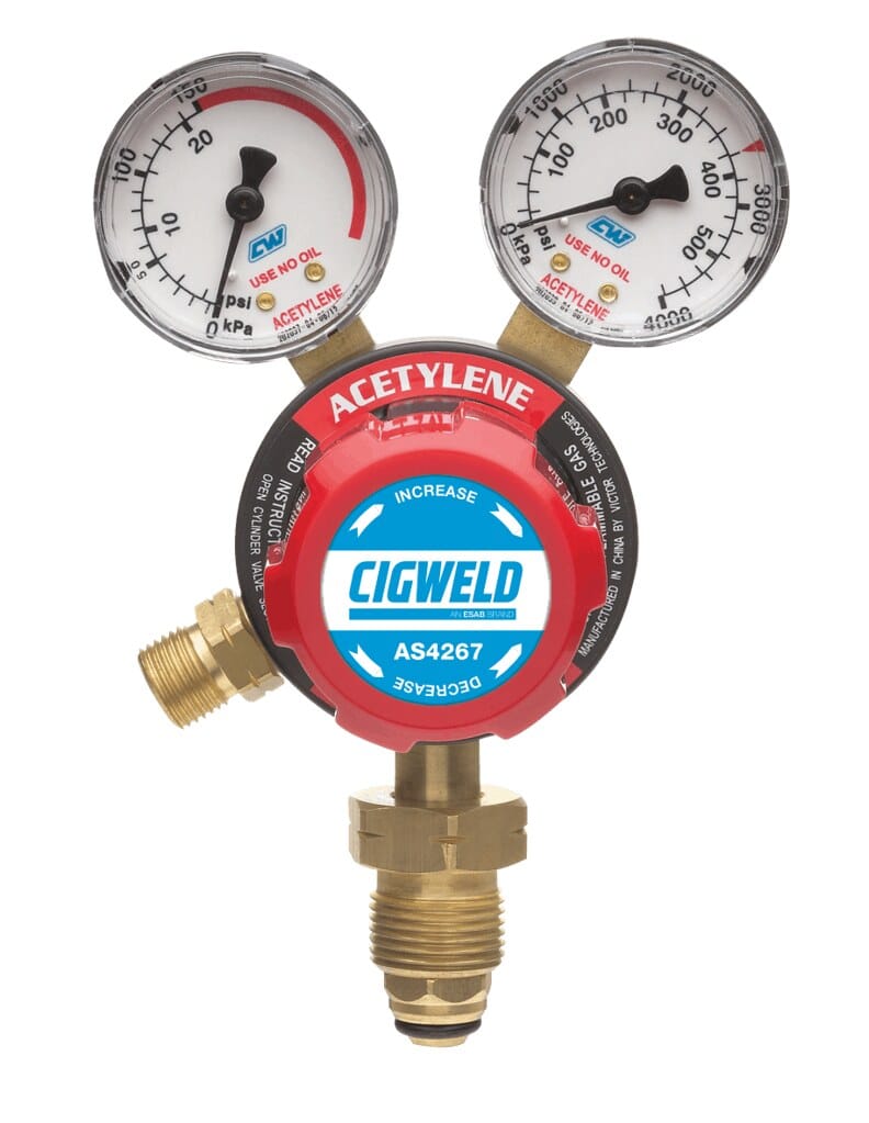 Cigweld Twin Gauge Acetylene / Acet Gas Regulator, Welding Pressure - Electroweld Welding ...