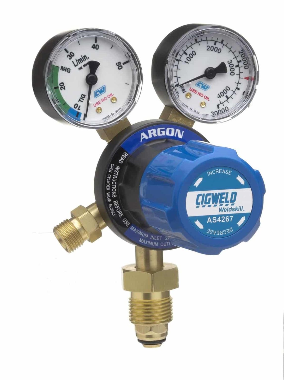 Cigweld Twin Gauge Argon Gas Regulator / Flowmeter, Welding Pressure ...
