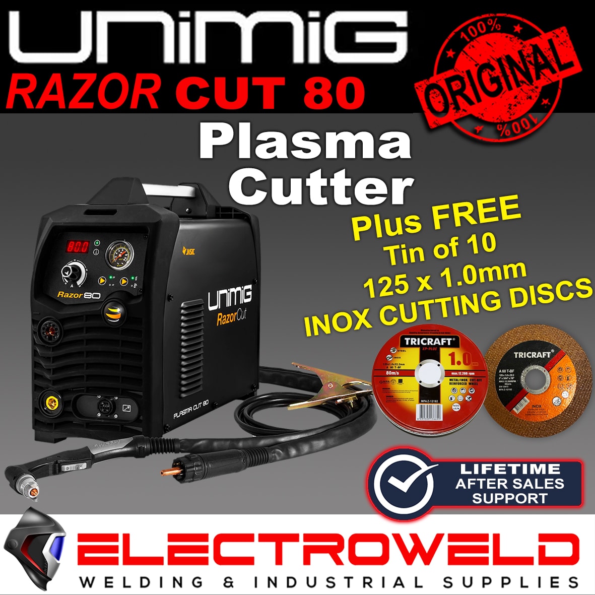 Unimig Razor Cut 80 Plasma Cutter - KUPJRRW80 - Electroweld Welding ...