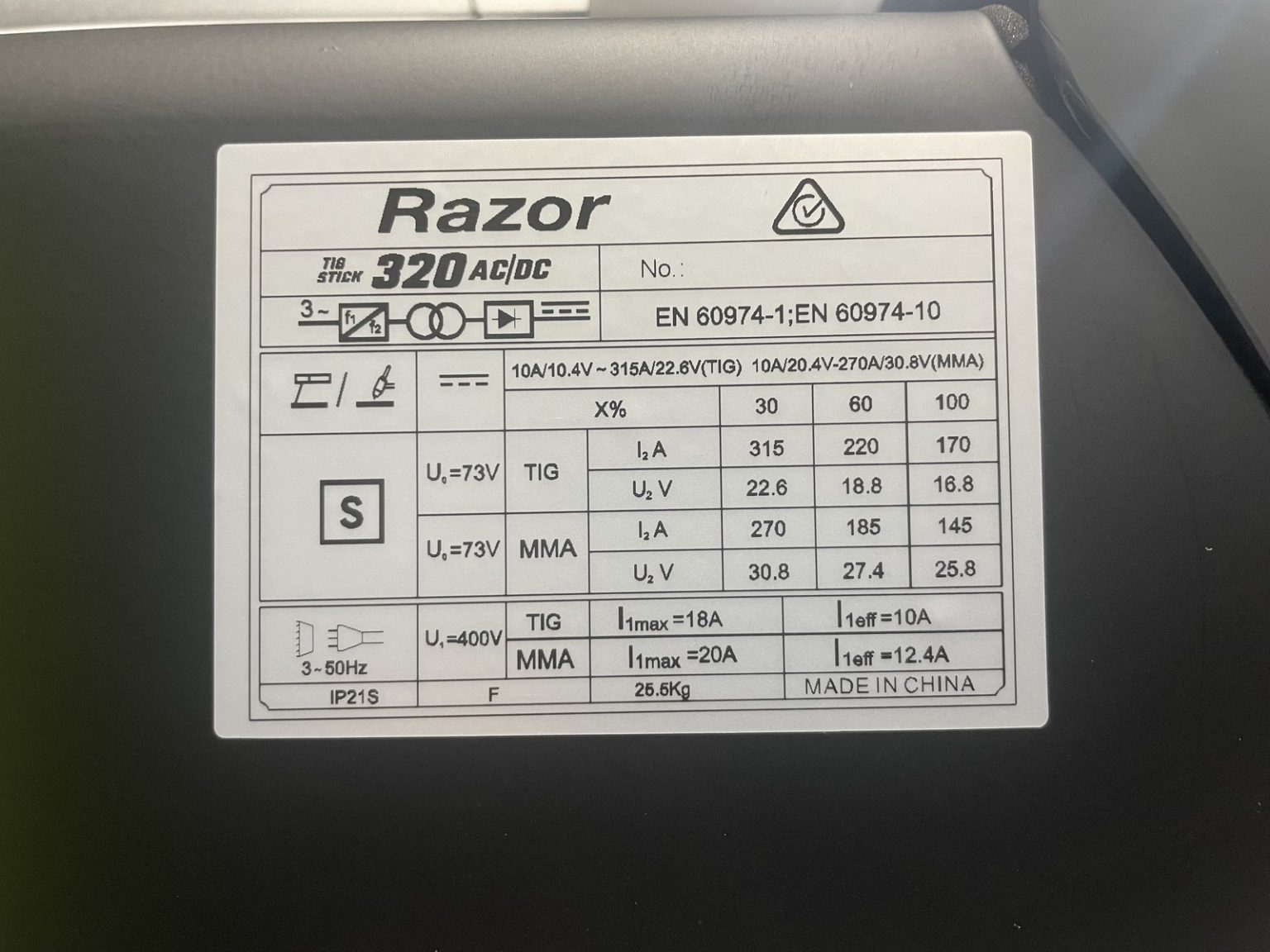 Unimig Razor 320 Acdc Welder, Helmet, Consumables, Torch, Trolley ...