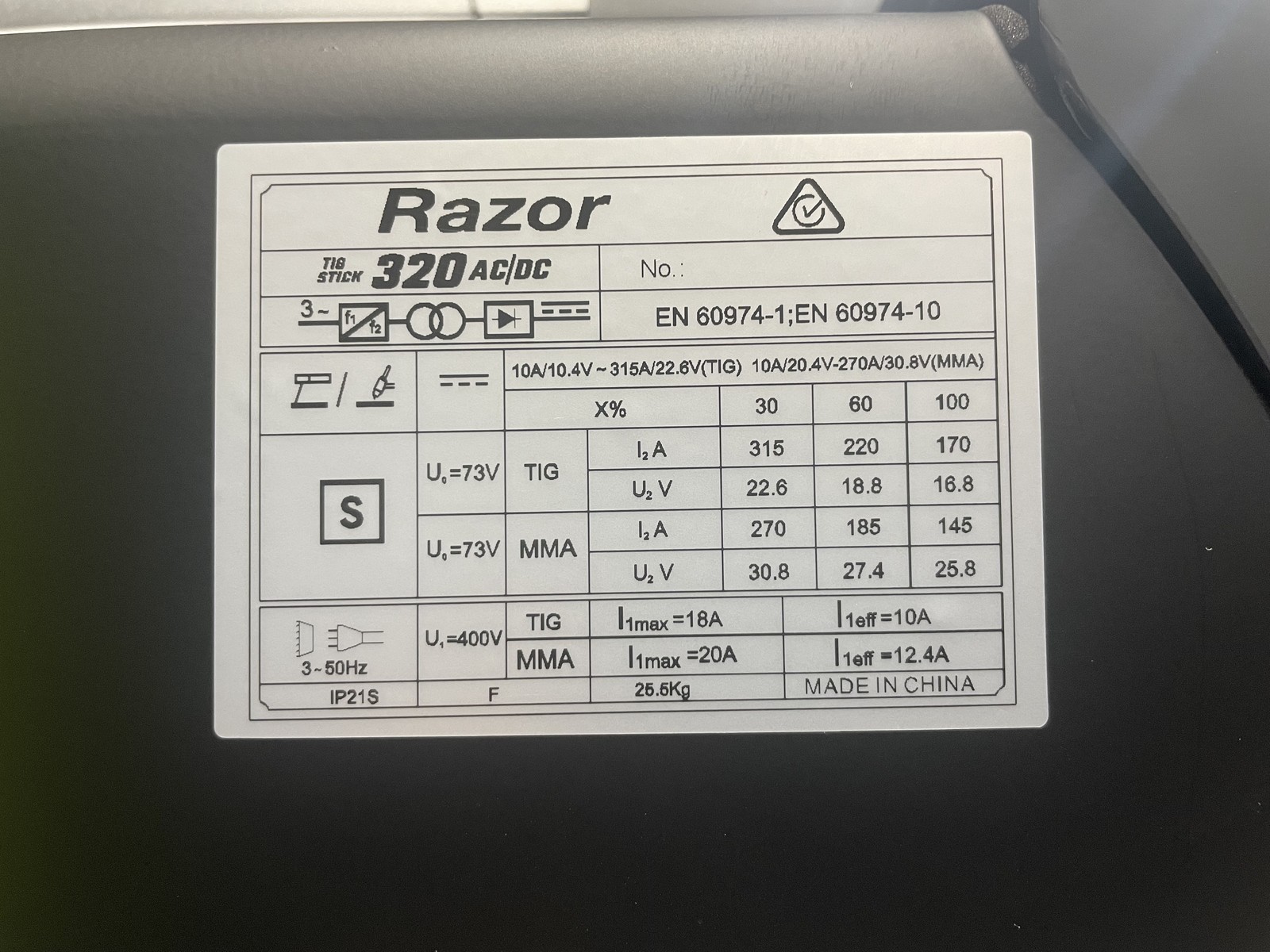 Unimig Razor 320 Acdc Welder, Helmet, Consumables, Torch, Trolley ...