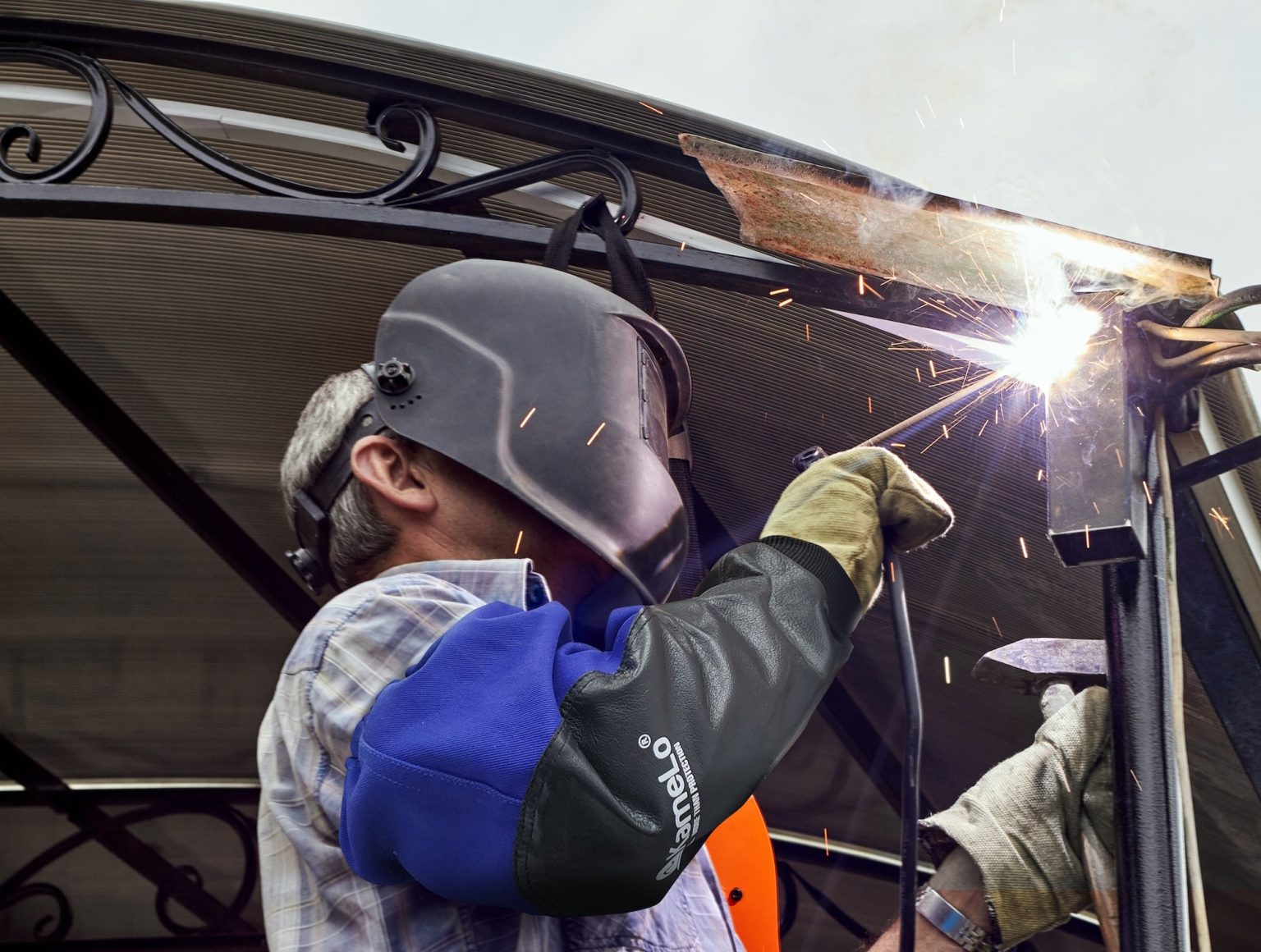 KameLo Leather Welding Sleeves Flame Heat Resistant Proof Arm Protection AS-3 - Electroweld ...